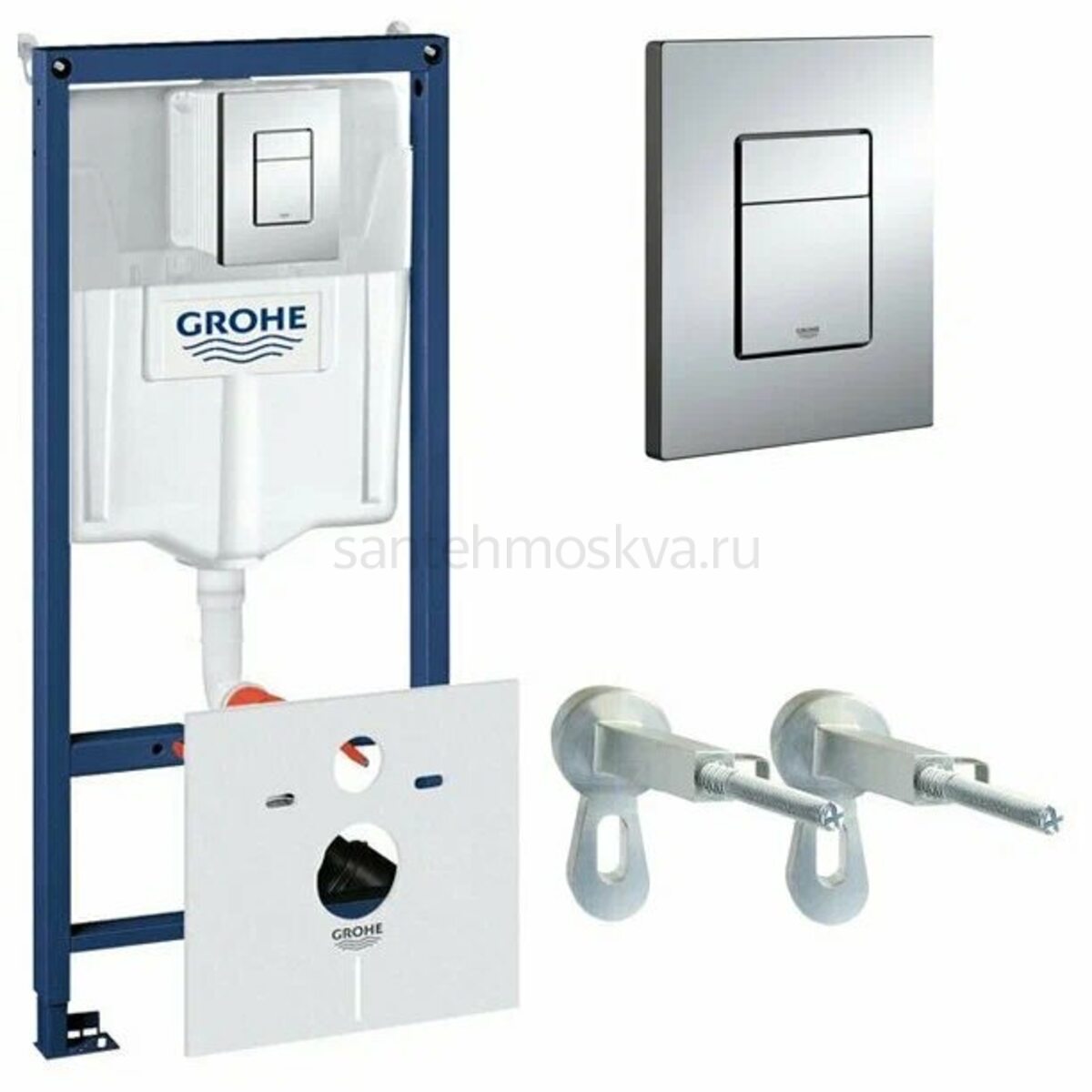 Инсталляция для унитаза GROHE Rapid SL 38775001, 4 в 1 с кнопкой смыв ...